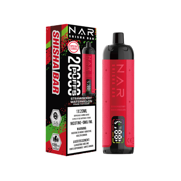 NAR Shisha Bar 20K Strawberry Watermelon Disposable Vape, 20mL - Vapor ...