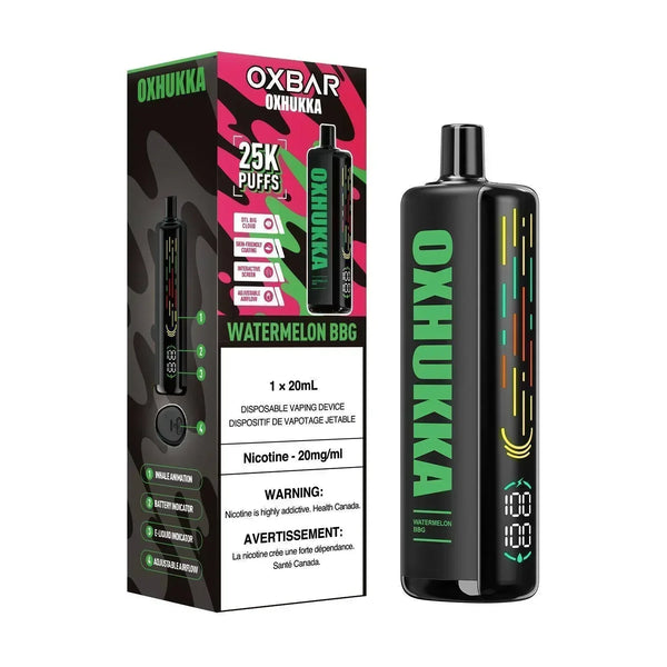 Oxbar Oxhukka Watermelon BBG Disposable Vape, 20mL - Vapor Shoppe