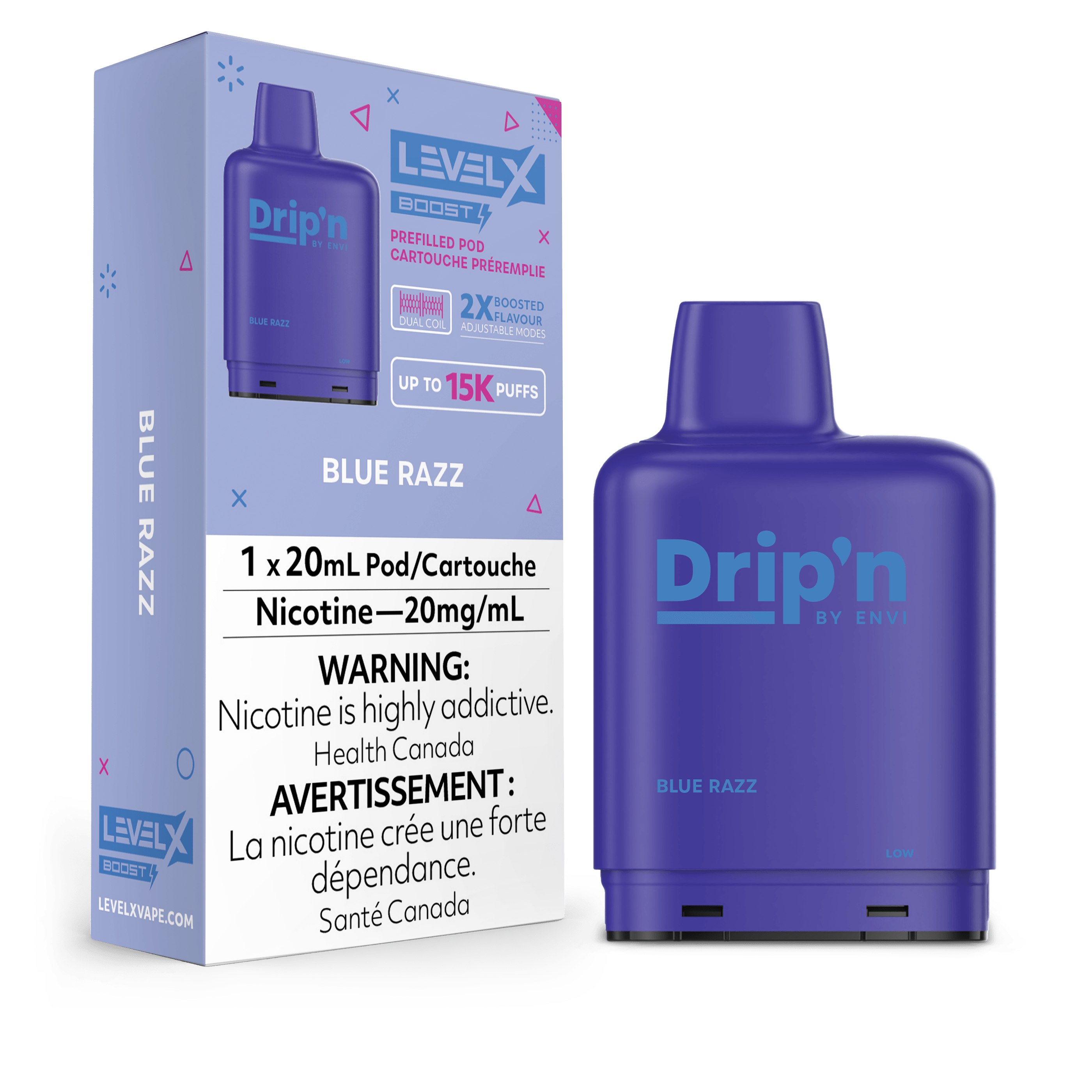 Drip'n Level X Boost G2 Blue Razz Vape Pod, 20mL - Vapor Shoppe