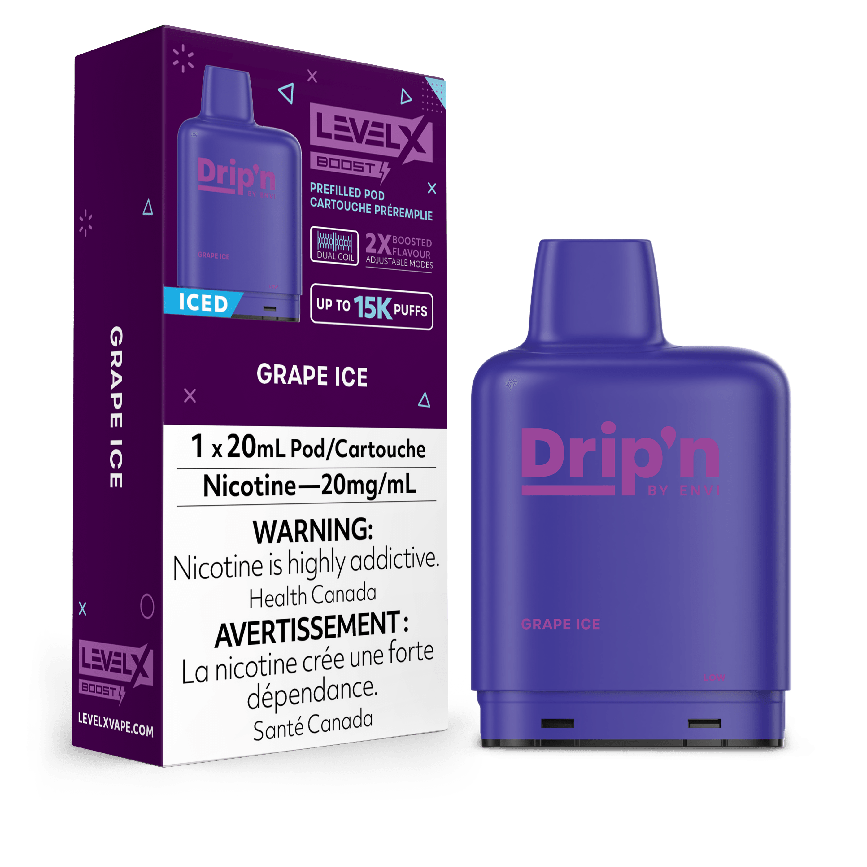Drip'n Level X Boost G2 Grape Ice Vape Pod, 20mL - Vapor Shoppe