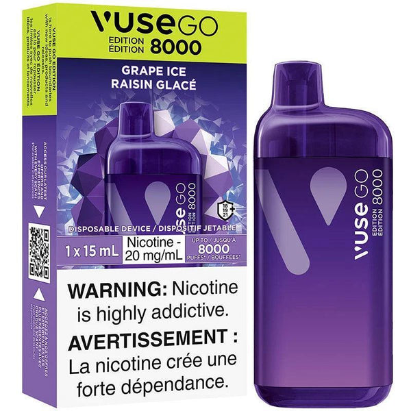 Vuse Go 8000 Glace au raisin Vapoteuse Jetable, 15 ml – Vapor Shoppe